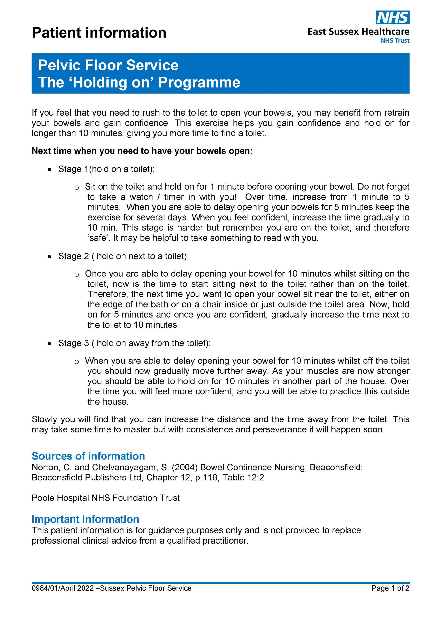 Pelvic Health – East Sussex MSK Community Partnership
