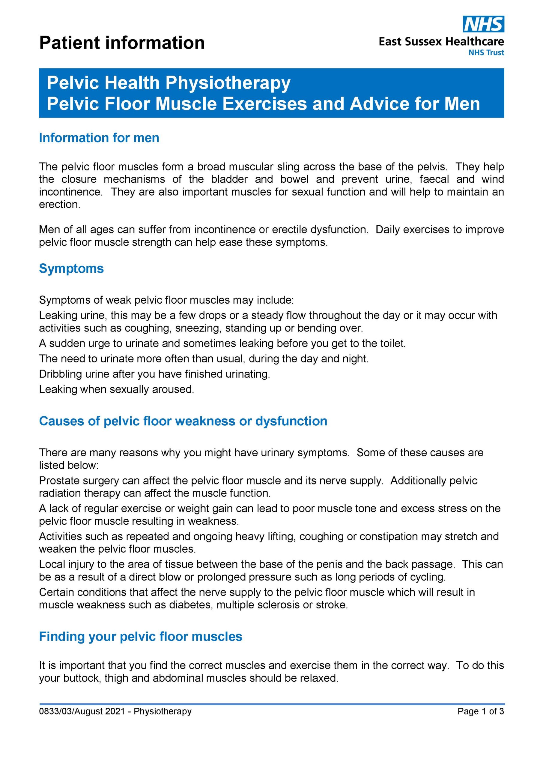 Pelvic Health – East Sussex MSK Community Partnership