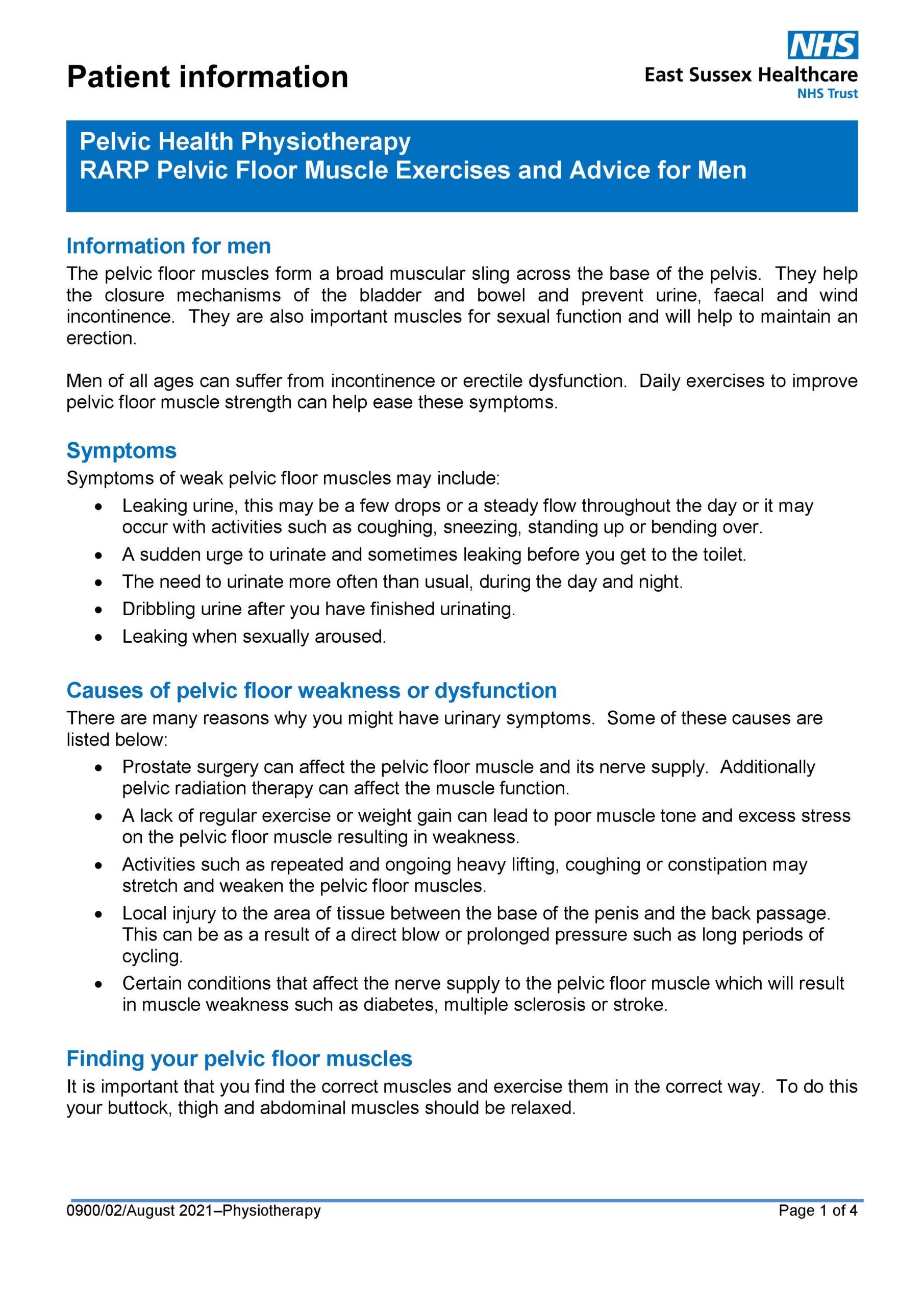 Pelvic Health – East Sussex MSK Community Partnership