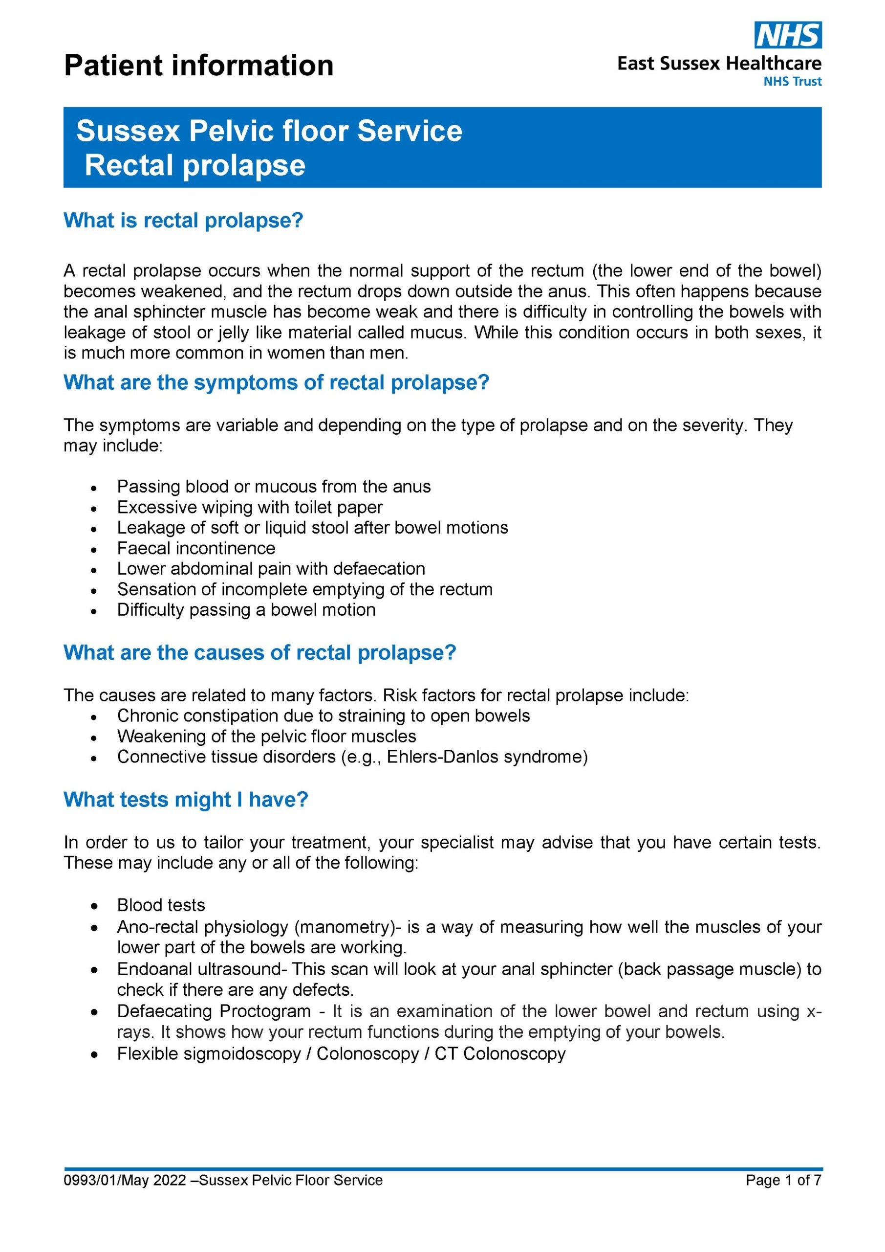 Pelvic Health – East Sussex MSK Community Partnership