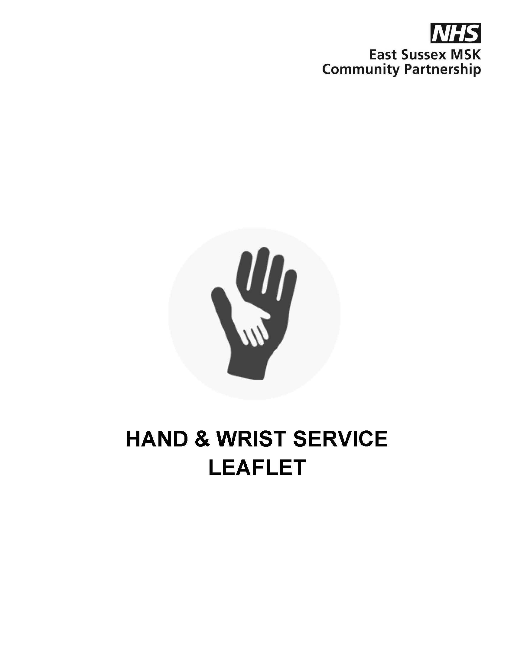 Hand and Wrist Service Leaflet – East Sussex MSK Community Partnership